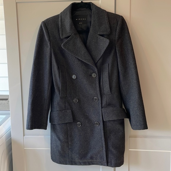 Sisley | Jackets & Coats | Sisley Blackgray Double Breasted Pea Coat ...